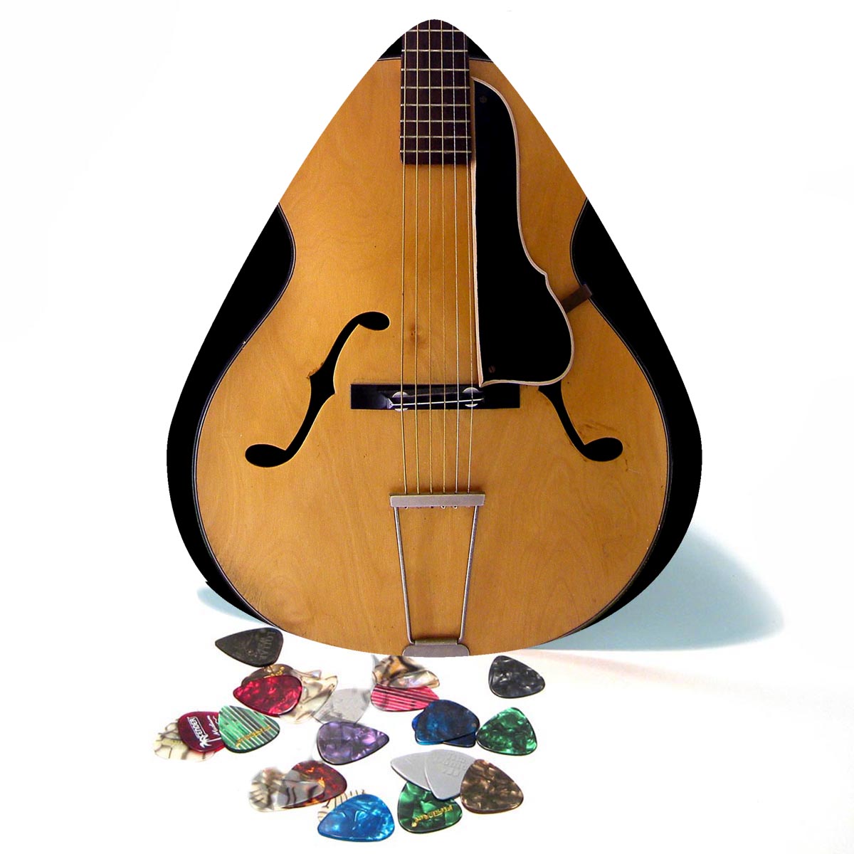 Vintage Jazz Hollow-Body Giant Guitar Pick Wall Art