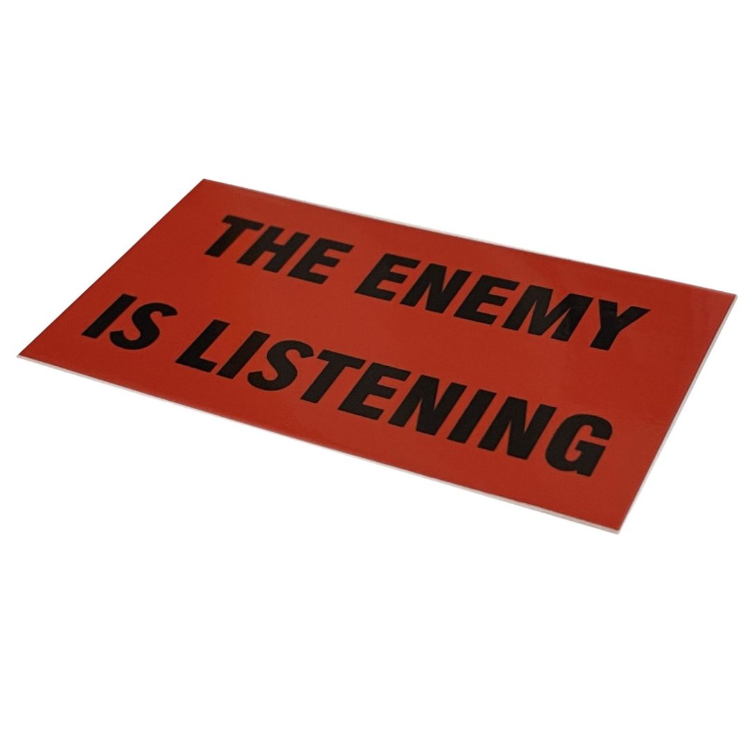 Garcia THE ENEMY IS LISTENING Vintage Replica Sticker - Guitar Decal