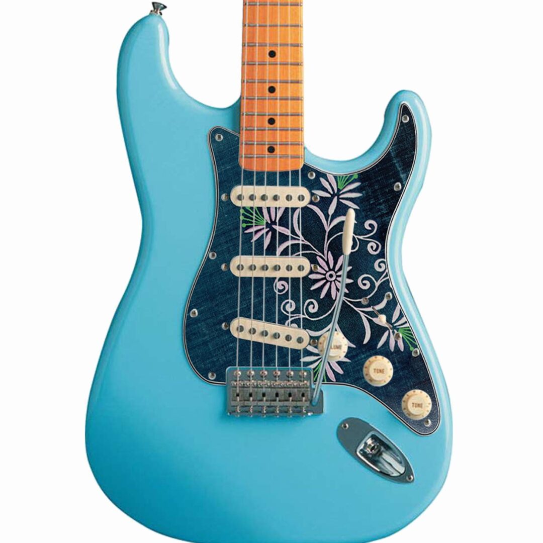 Stratocaster Fabric Flowers Pickguard - Custom Printed