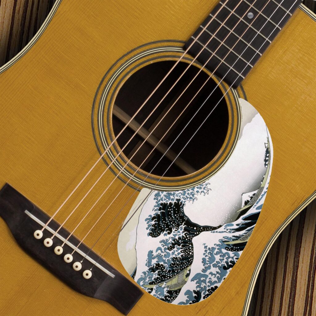 Acoustic Japanese wave Pickguard - Custom Printed -180