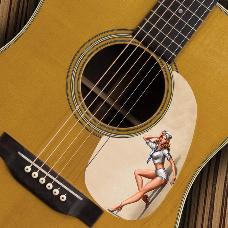 Acoustic Sailor Pinup Custom Pickguard - Custom Printed -155