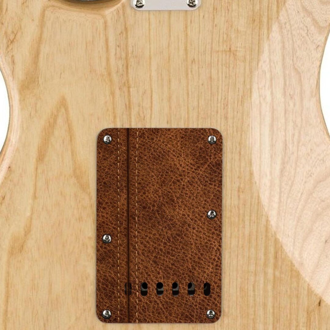Stratocaster Leather Stitched Backplate / Tremolo Cover