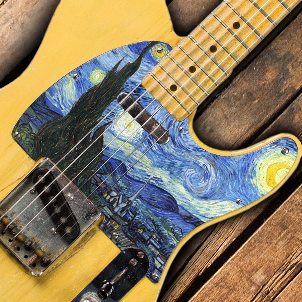 Telecaster Starry Night Pickguard - Custom Printed 3-ply