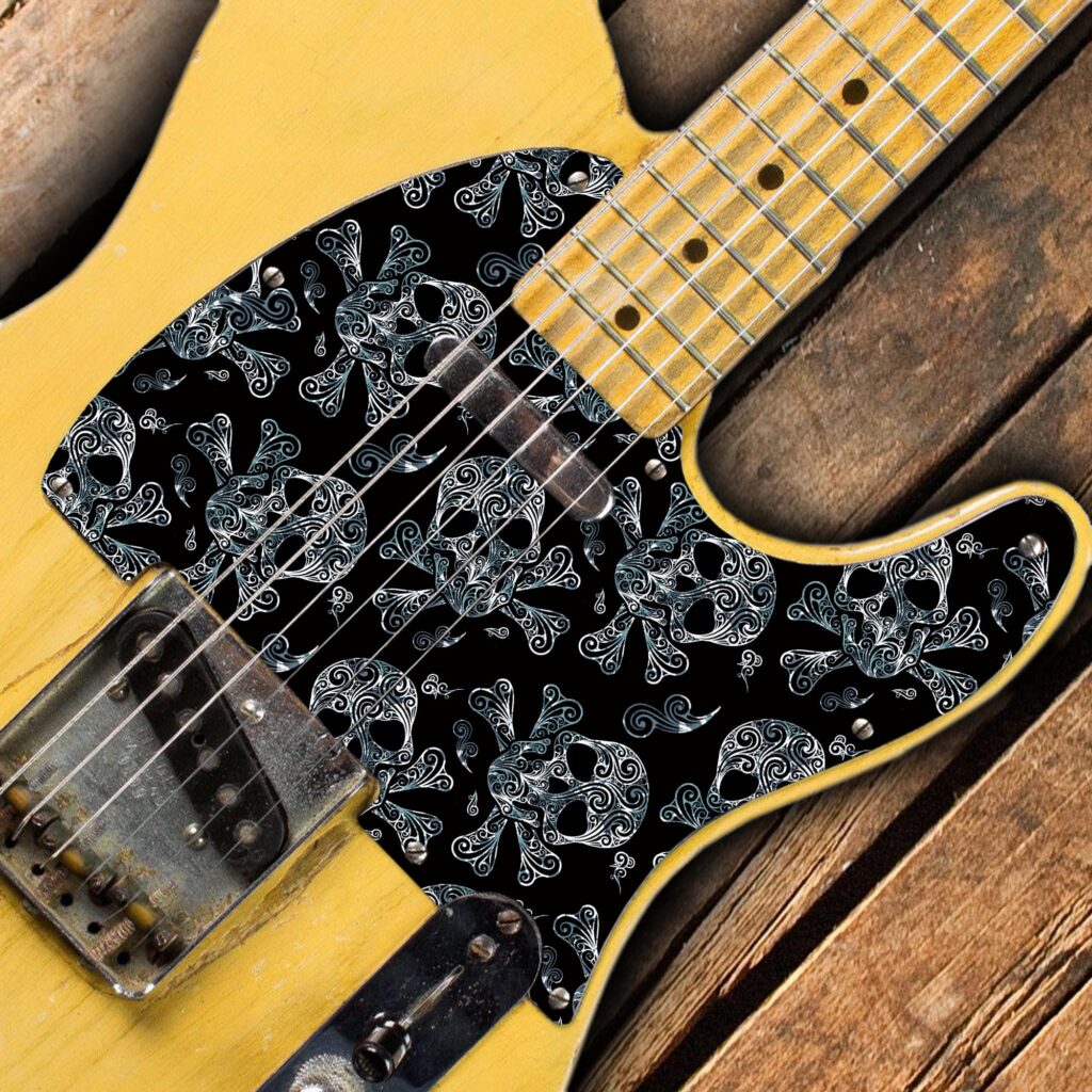 Telecaster Skulls Pickguard - Custom Printed 3-ply
