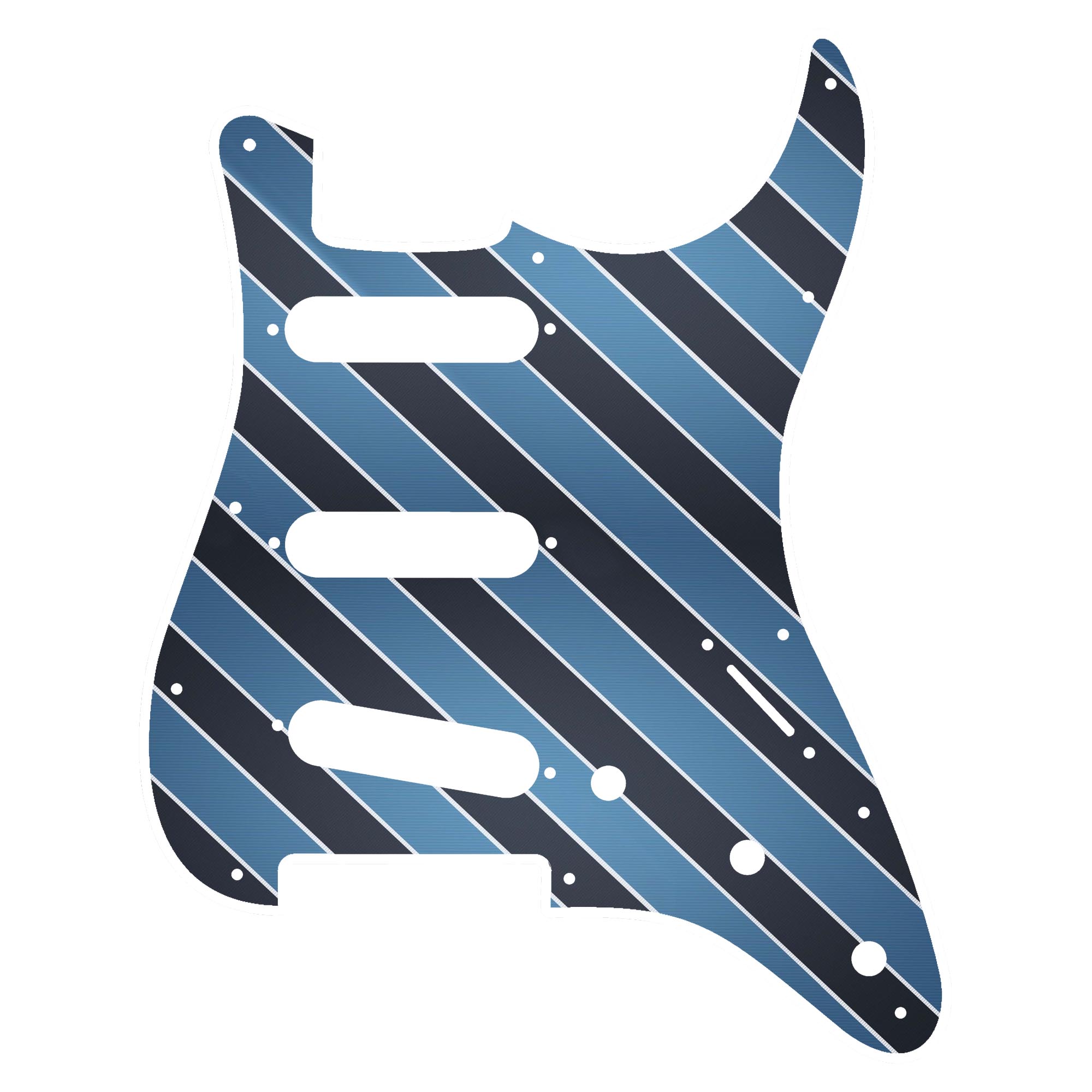 Stratocaster Blue Stripes Pickguard - Custom Printed