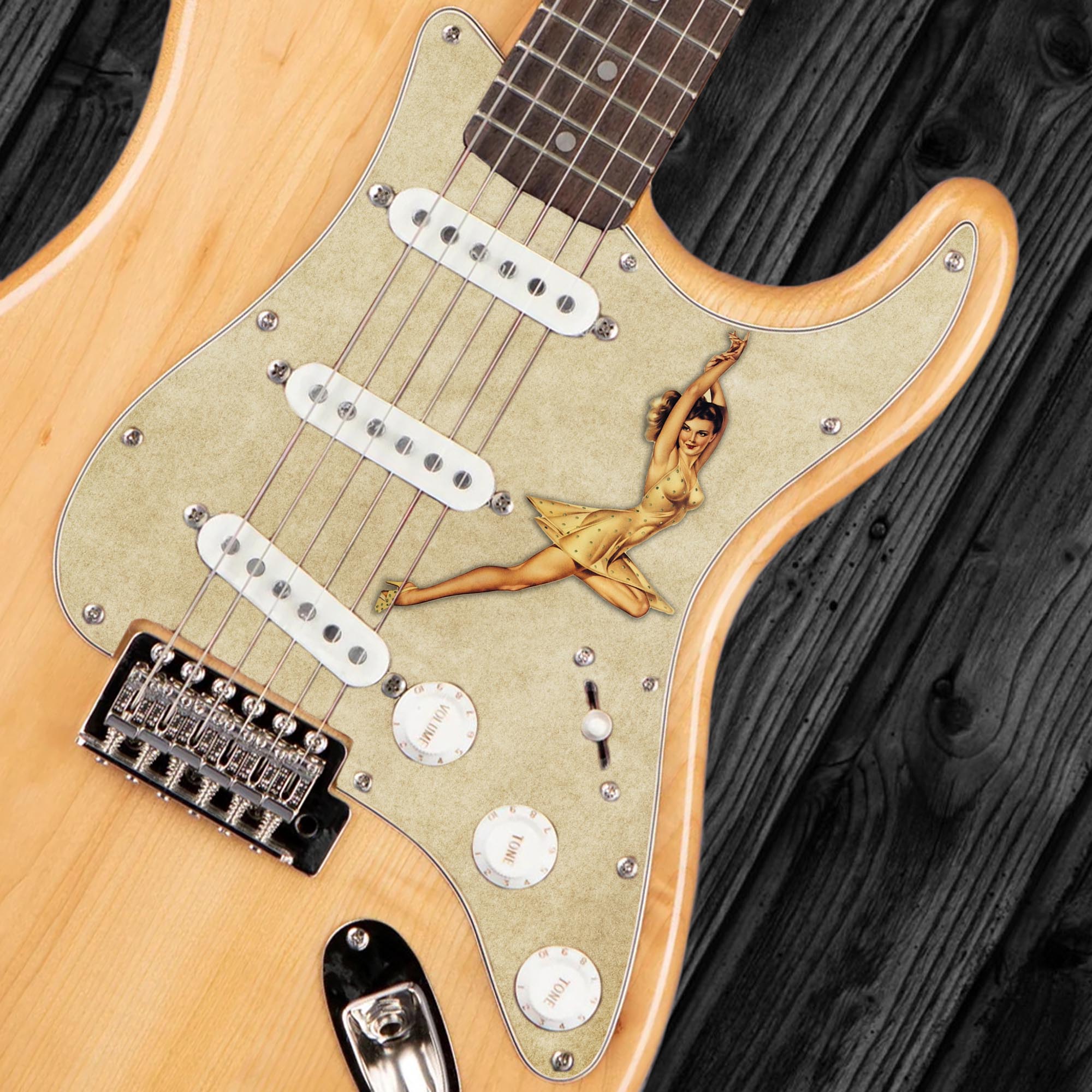 Telecaster record Pinup Pickguard - Custom Printed 3-ply
