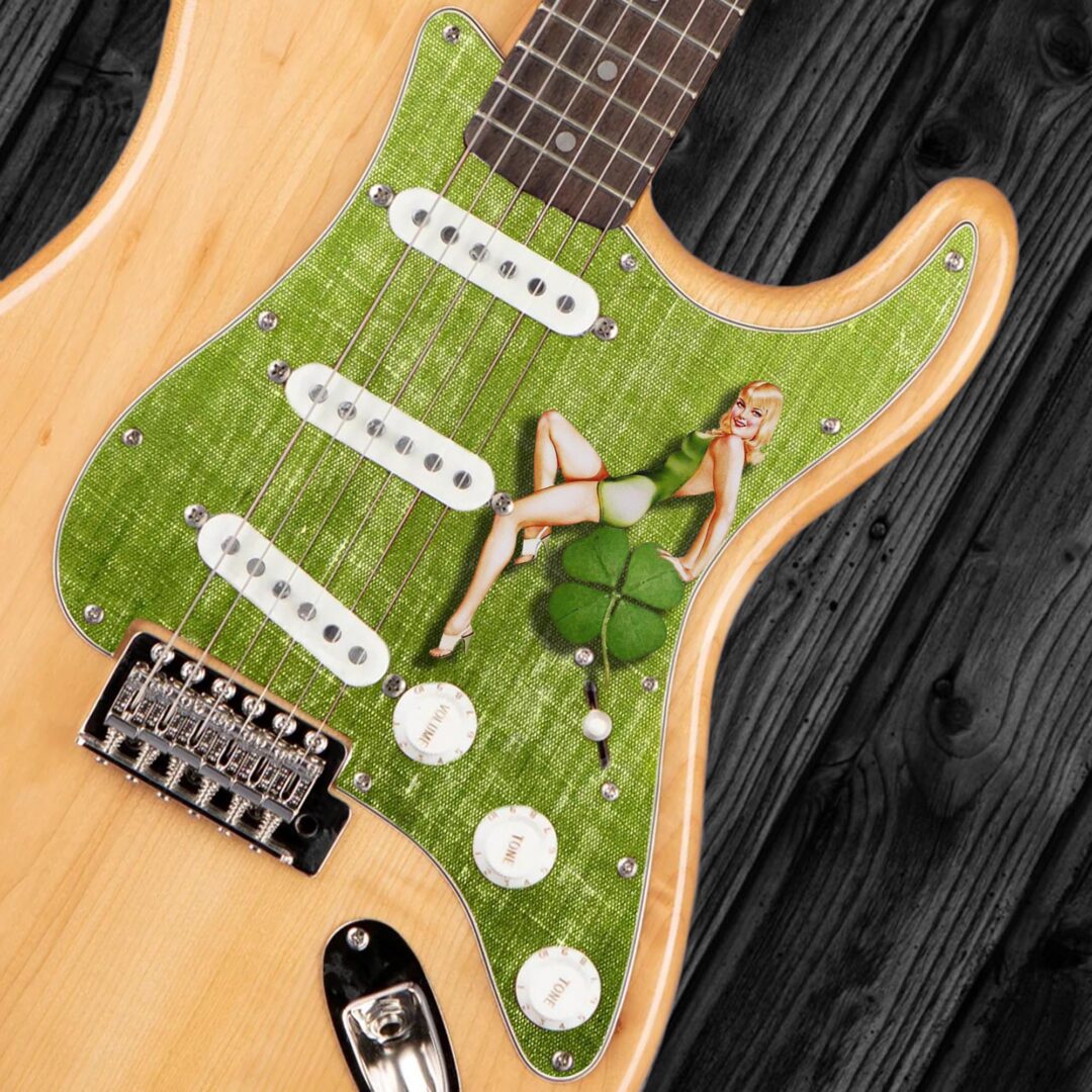 Stratocaster Irish Pinup Pickguard - Vintage - Custom Printed