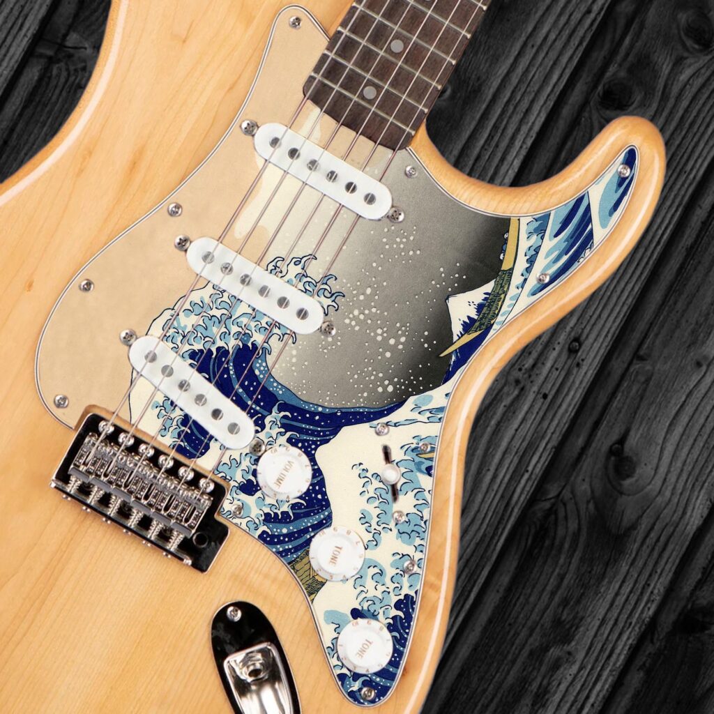 Stratocaster Japanese Wave Pickguard - Custom Printed