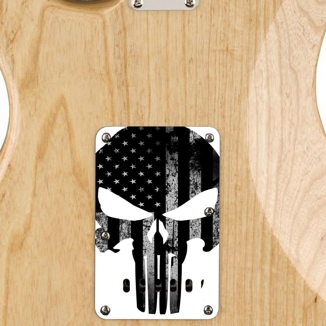 Stratocaster Punisher Flag Backplate / Tremolo Cover