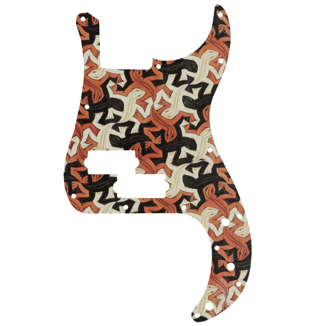 Precision Bass Escher Lizards Custom Printed Pickguard