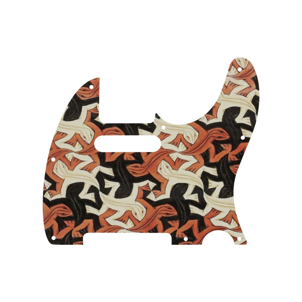 Telecaster Escher Lizards Pickguard - Custom Printed 3-ply