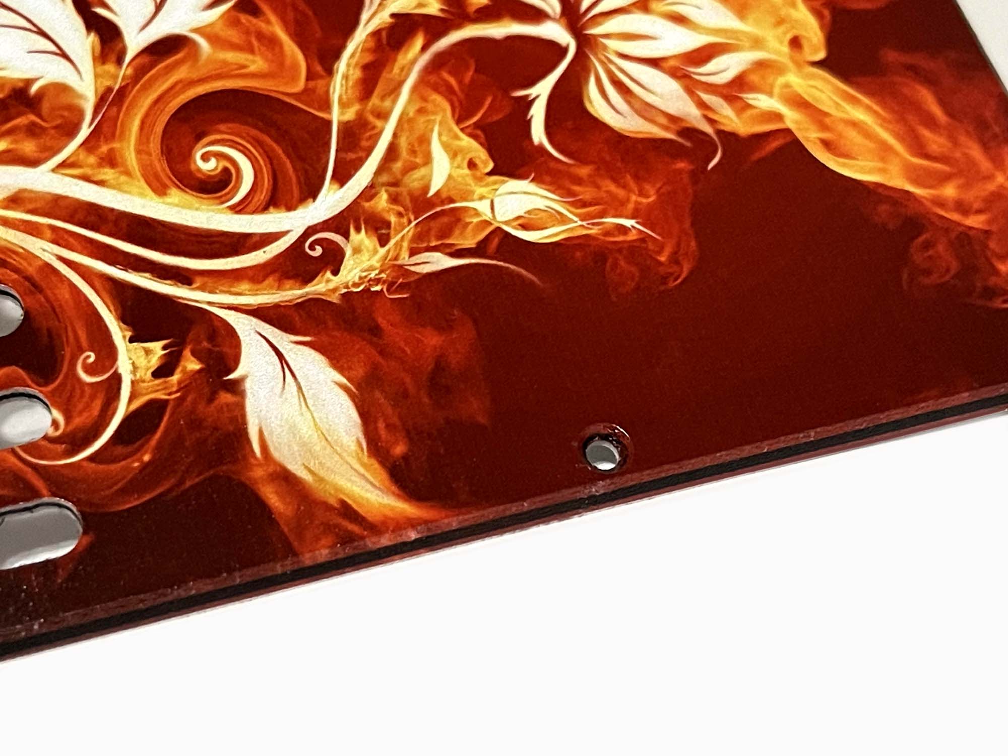 Stratocaster flowers flames Backplate / Tremolo Cover