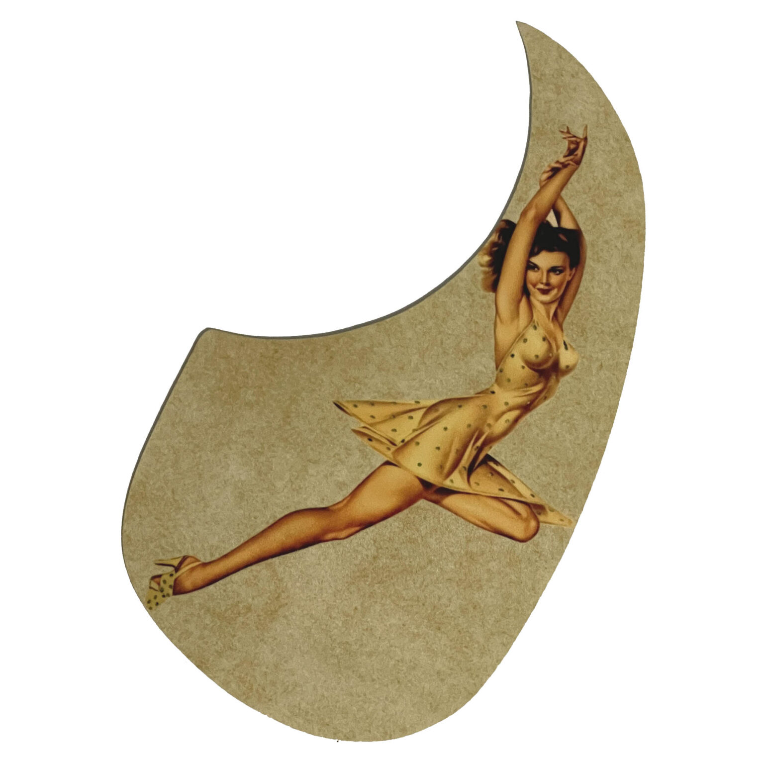 Acoustic dancing pinup Pickguard - Custom Printed -160
