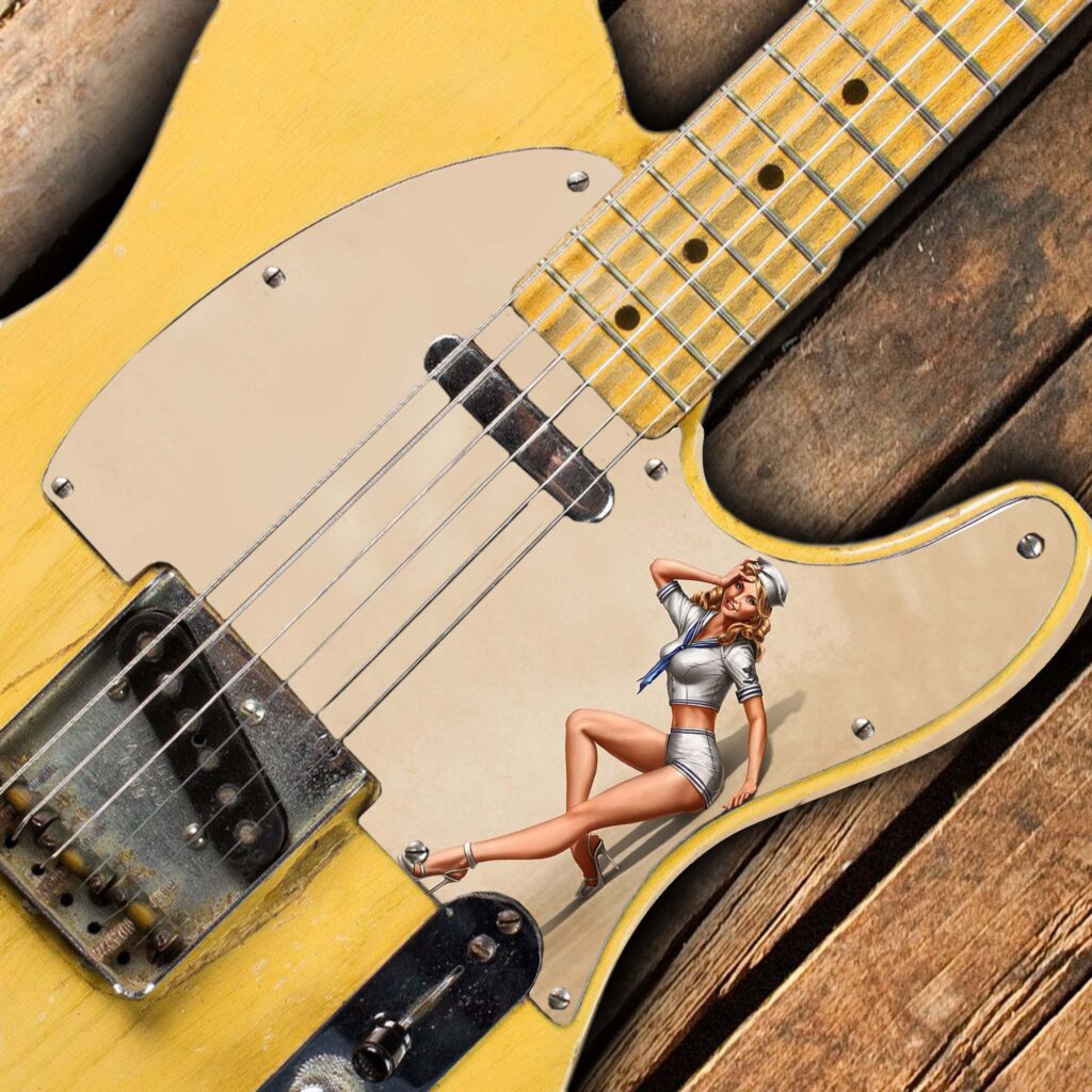 Telecaster Sailor Pinup Pickguard - Custom Printed 3-ply