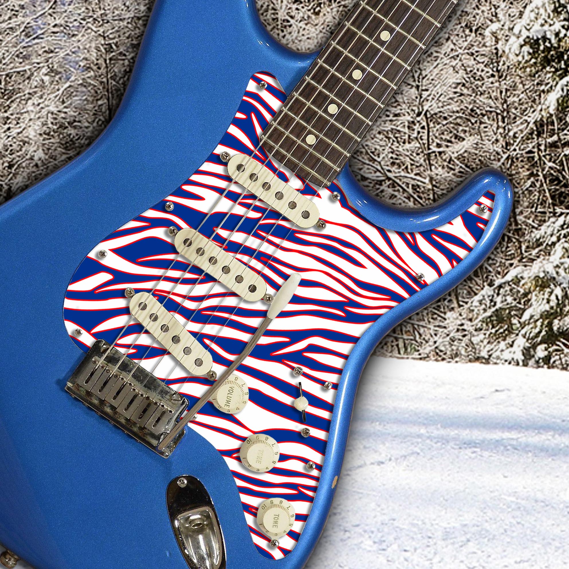 Buffalo Bills Striped Custom Printed Stratocaster Pickguard