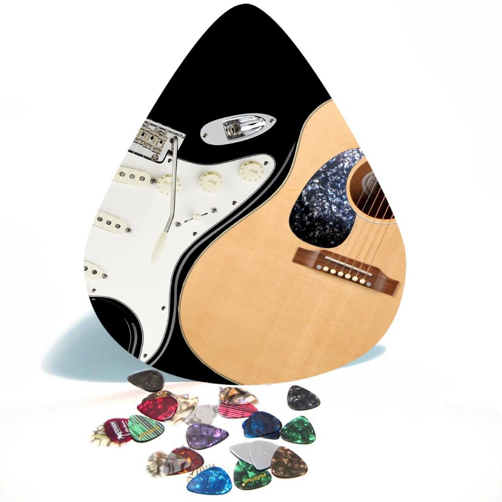 Yin Yang Electric & Acoustic Guitar Giant Pick Wall Art