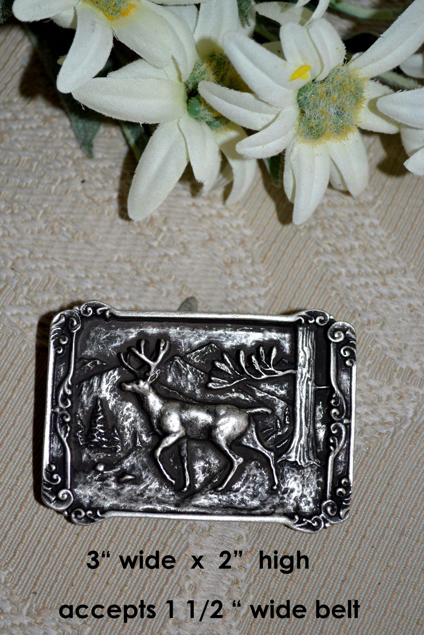 Belt Buckle Rectangle Stag – Trachten-Quelle
