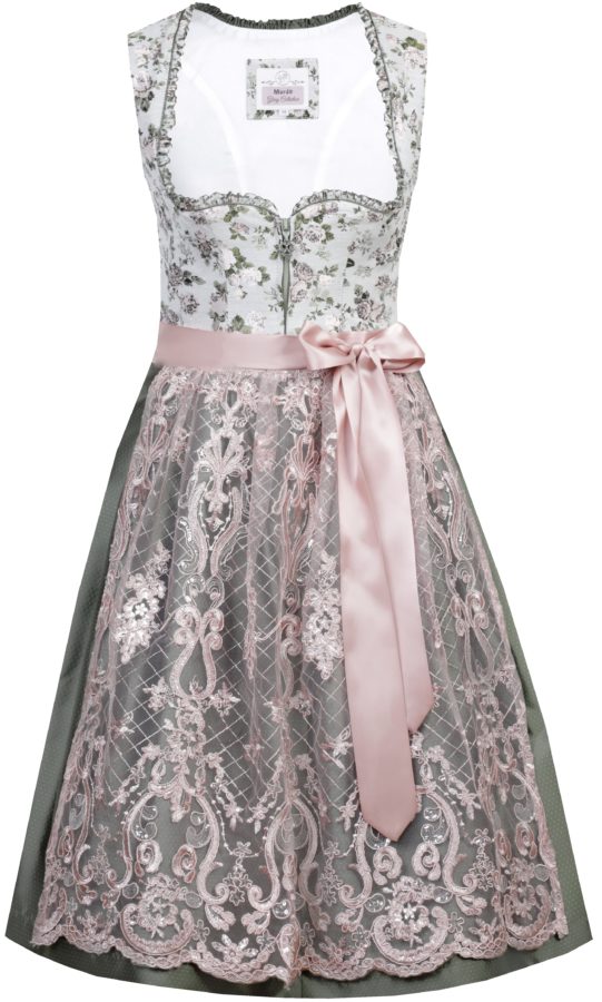 Dirndl Melinda Ocean Blue with Navy Knee-Length by Marjo – Trachten-Quelle