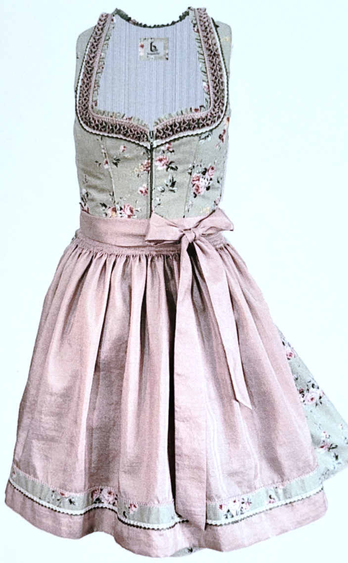 Short/Petite Length Dirndl Mint Green Floral by Bergweiss – Trachten-Quelle