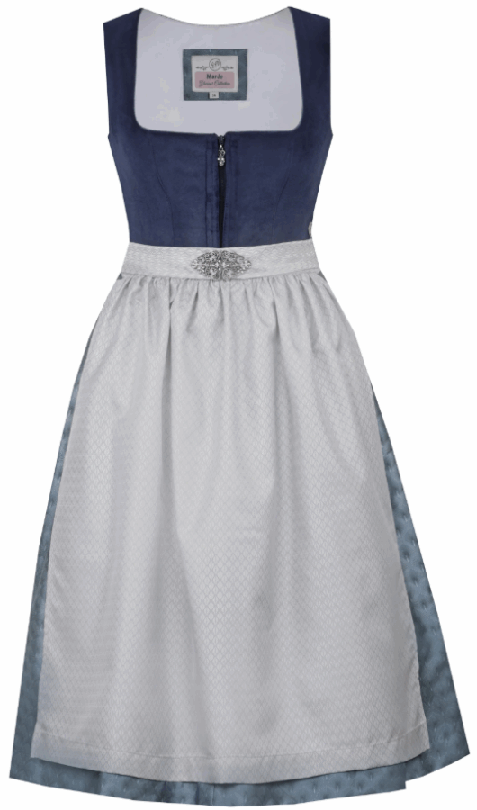 Dirndl Grafling Navy with Silver Grey by Marjo – Trachten-Quelle